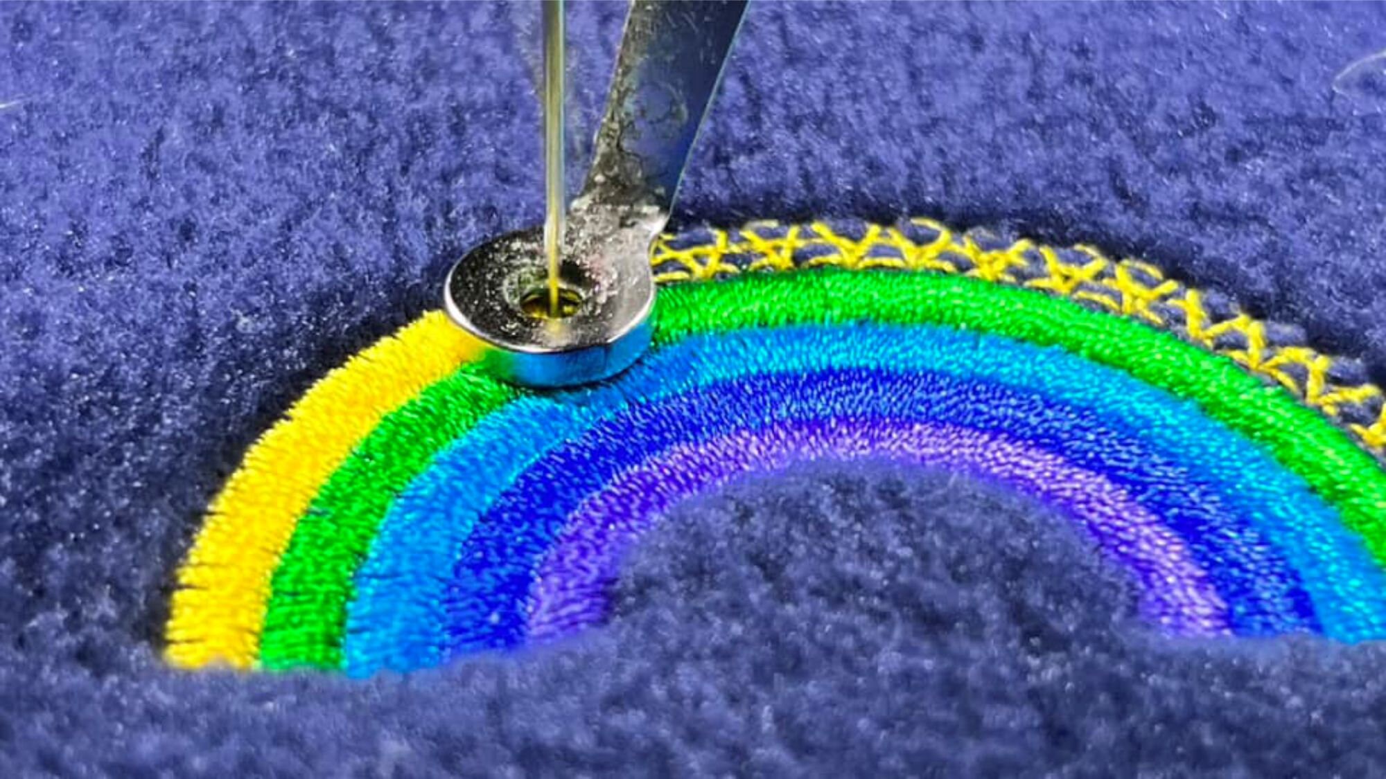 Rainbow Embroidery Design Mini Rainbow Filled Stitch Rainbow Design ...