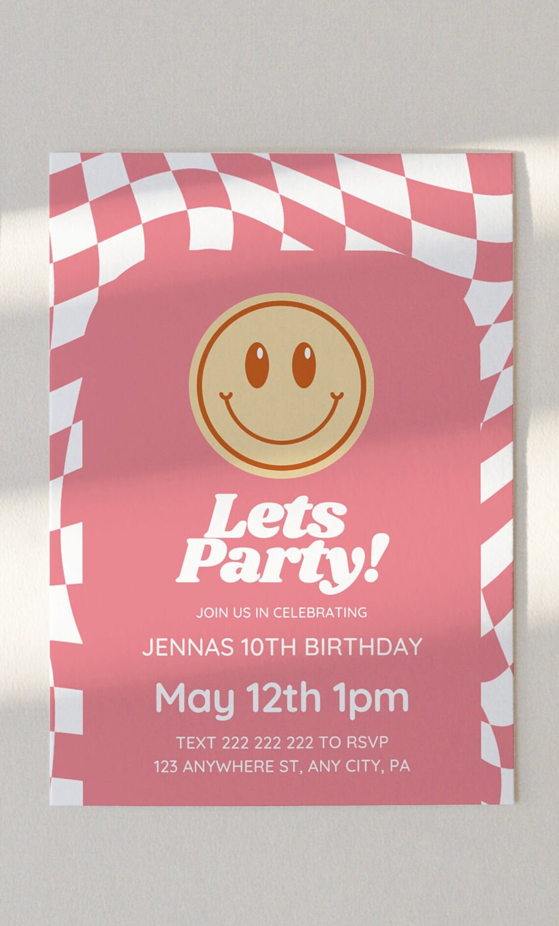 Smiley Face Birthday Invitation Smiley Face Party Editable - Etsy