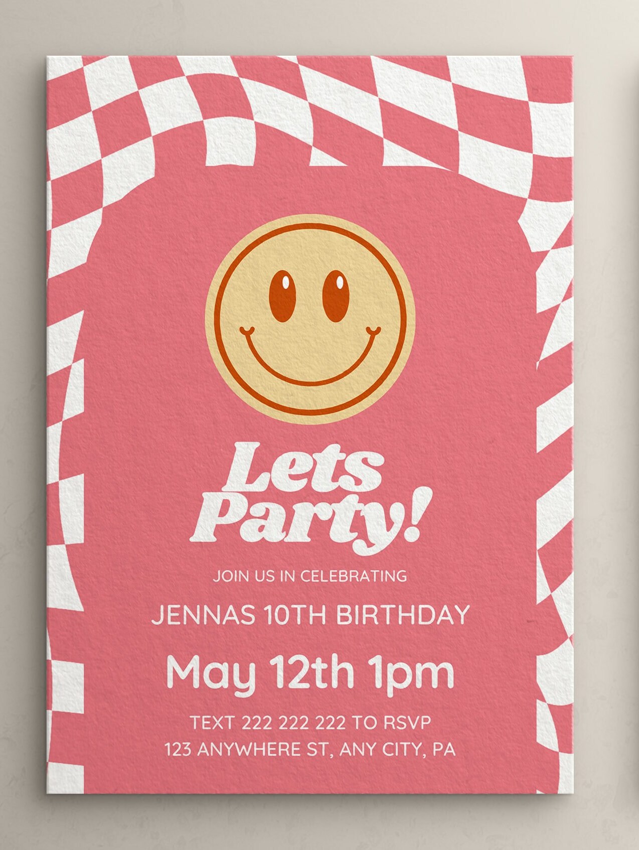 Smiley Face Birthday Invitation Smiley Face Party Editable - Etsy