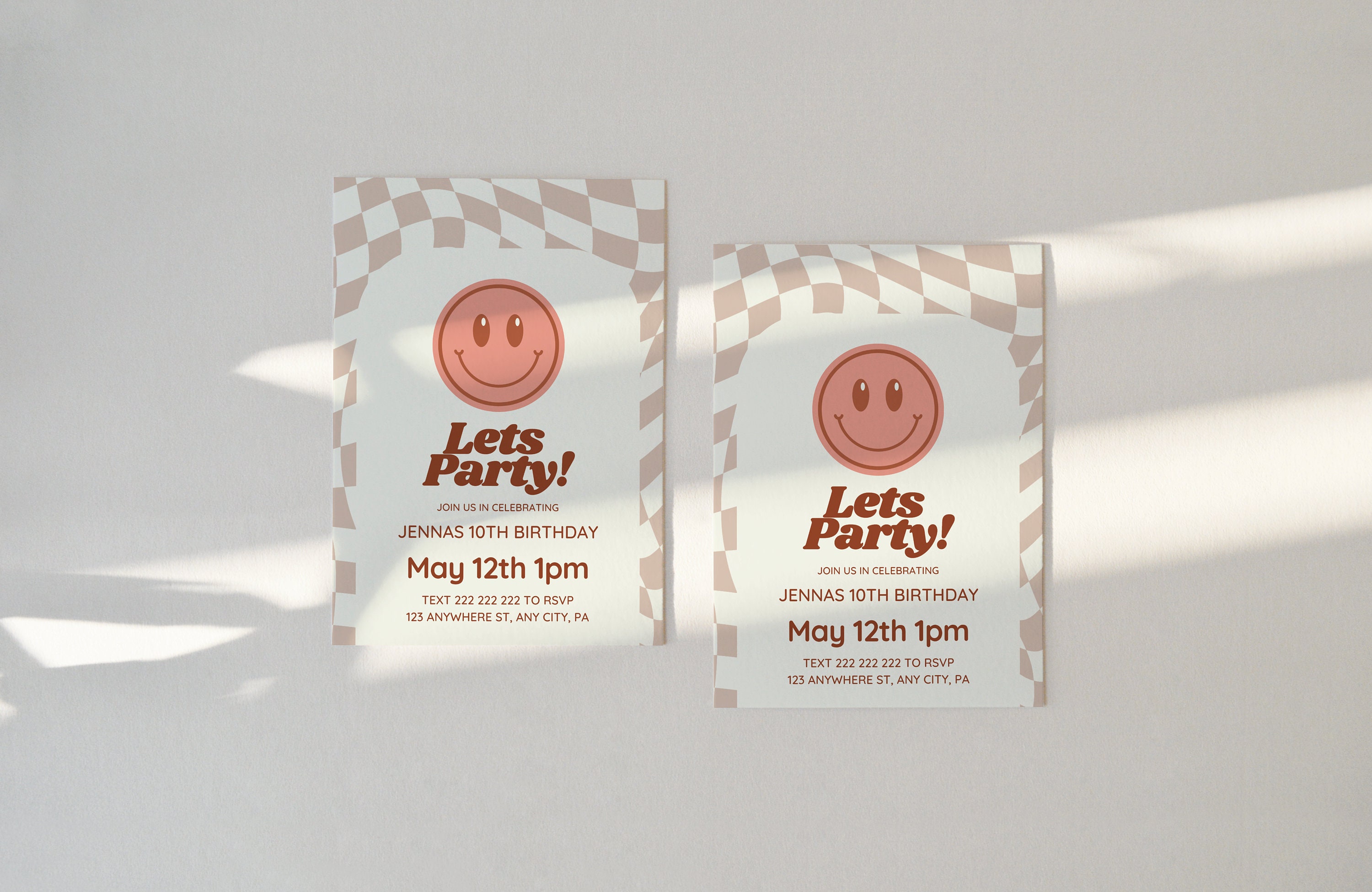 Smiley Face Birthday Invitation, Happy Face Birthday Invitation, Kids ...