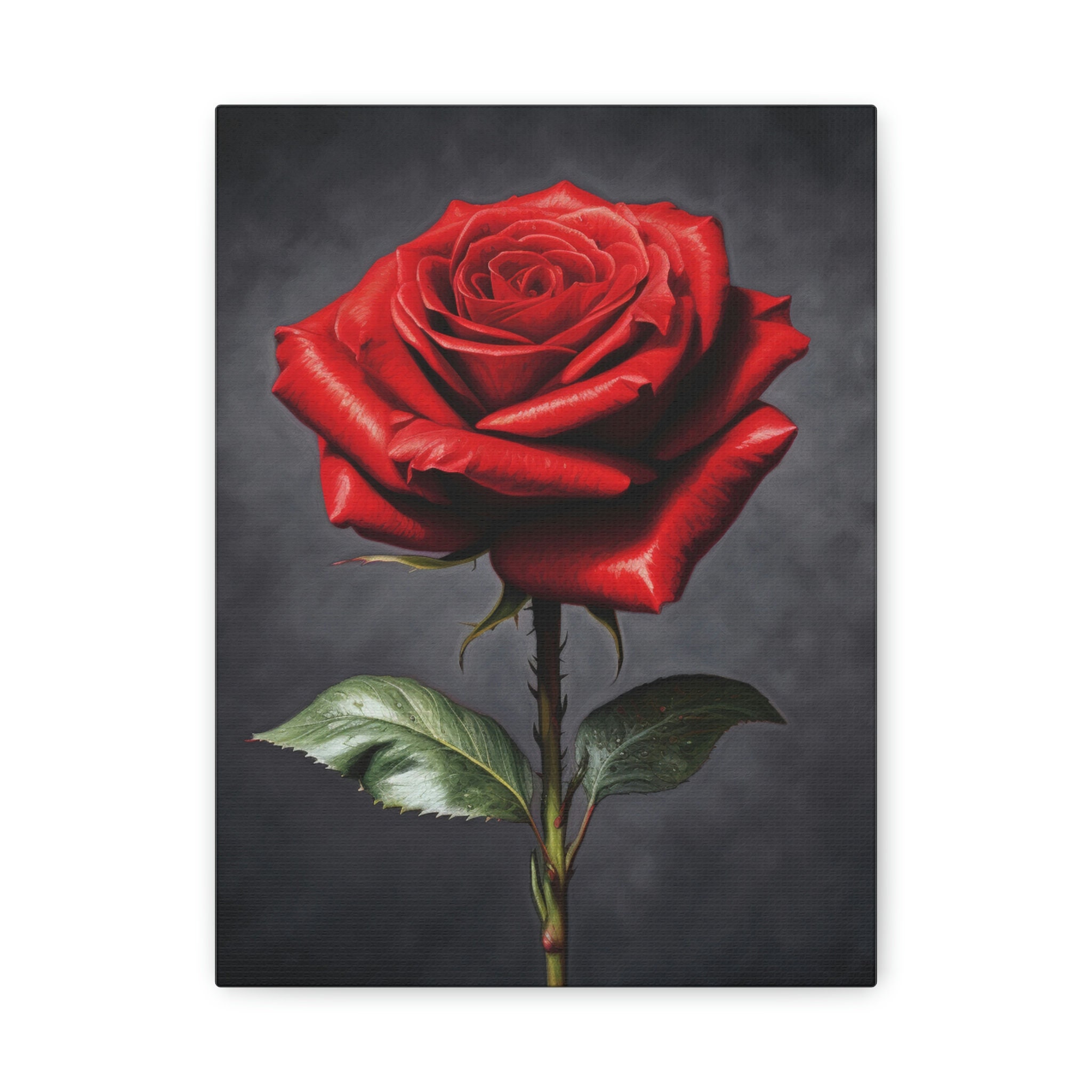 Single Red Rose Matte Canvas, Stretched, 1.25" Wall Art Home Decor - Etsy