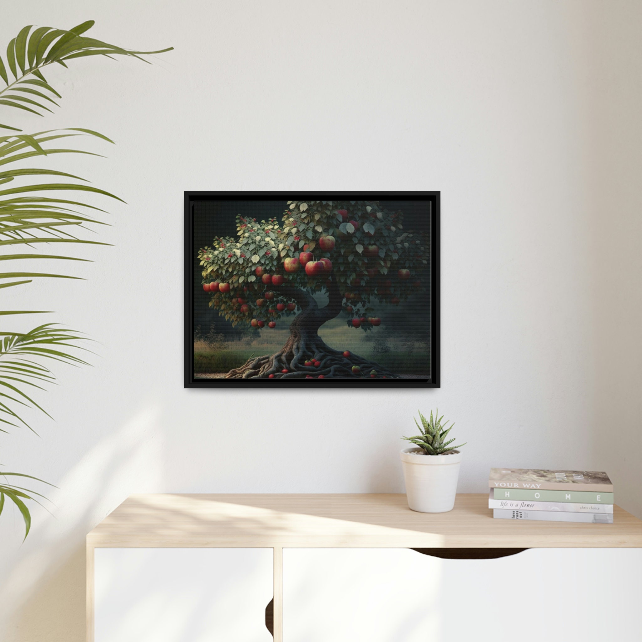 Abstract Apple Tree Matte Canvas Black Frame Artsy Wall Decor - Etsy