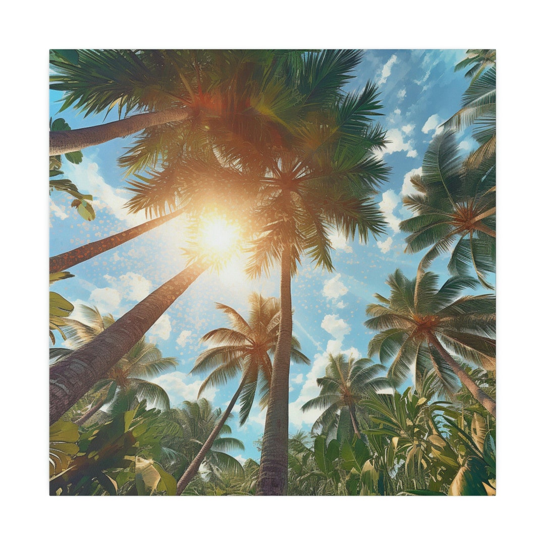 Palm Trees Matte Canvas, Stretched, 0.75" Wall Decor Art - Etsy