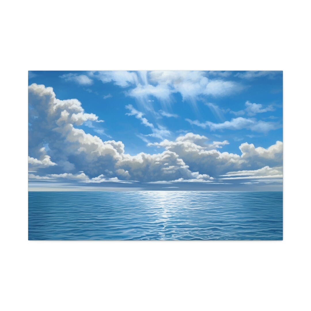 Sky Blue Satin Canvas, Stretched Wall Art Home Decor - Etsy
