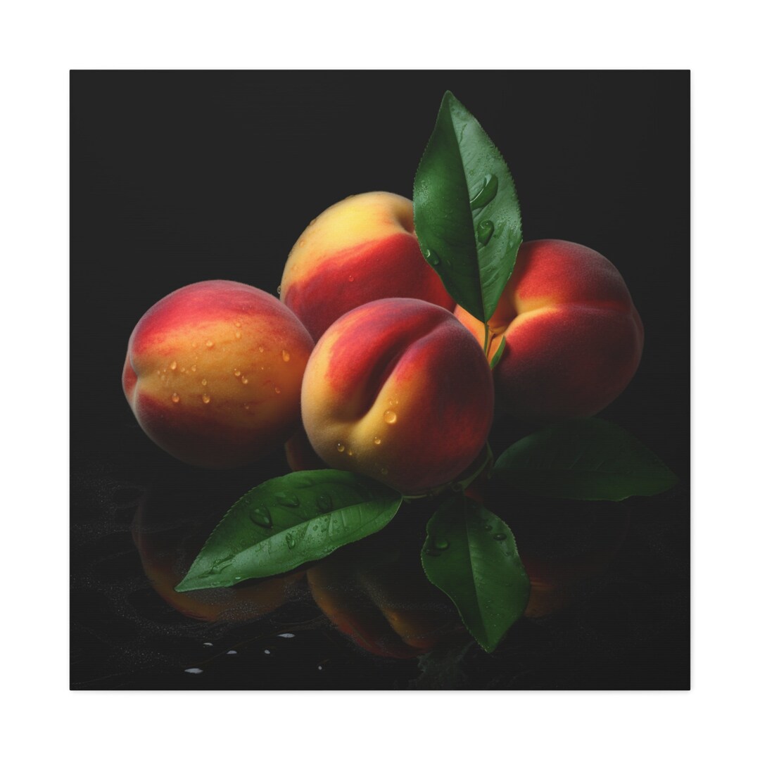 Peaches Canvas Gallery Wrap Fruit Wall Home Decor Art - Etsy