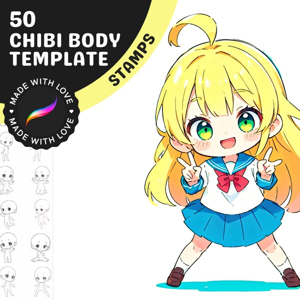 Procreate Chibi Stamps - Etsy