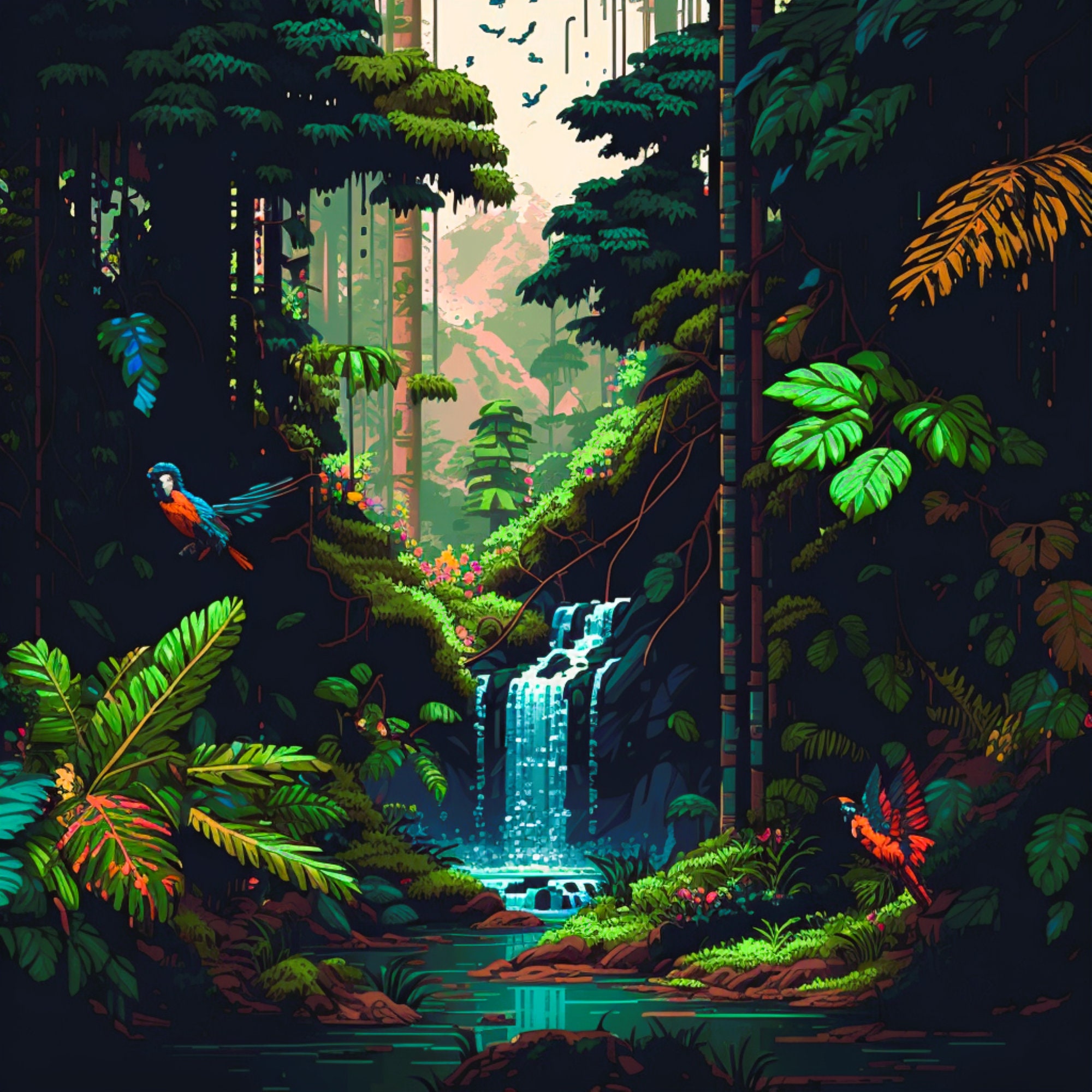 Nature Pixel Art Landscapes - Digital Download Set - Etsy