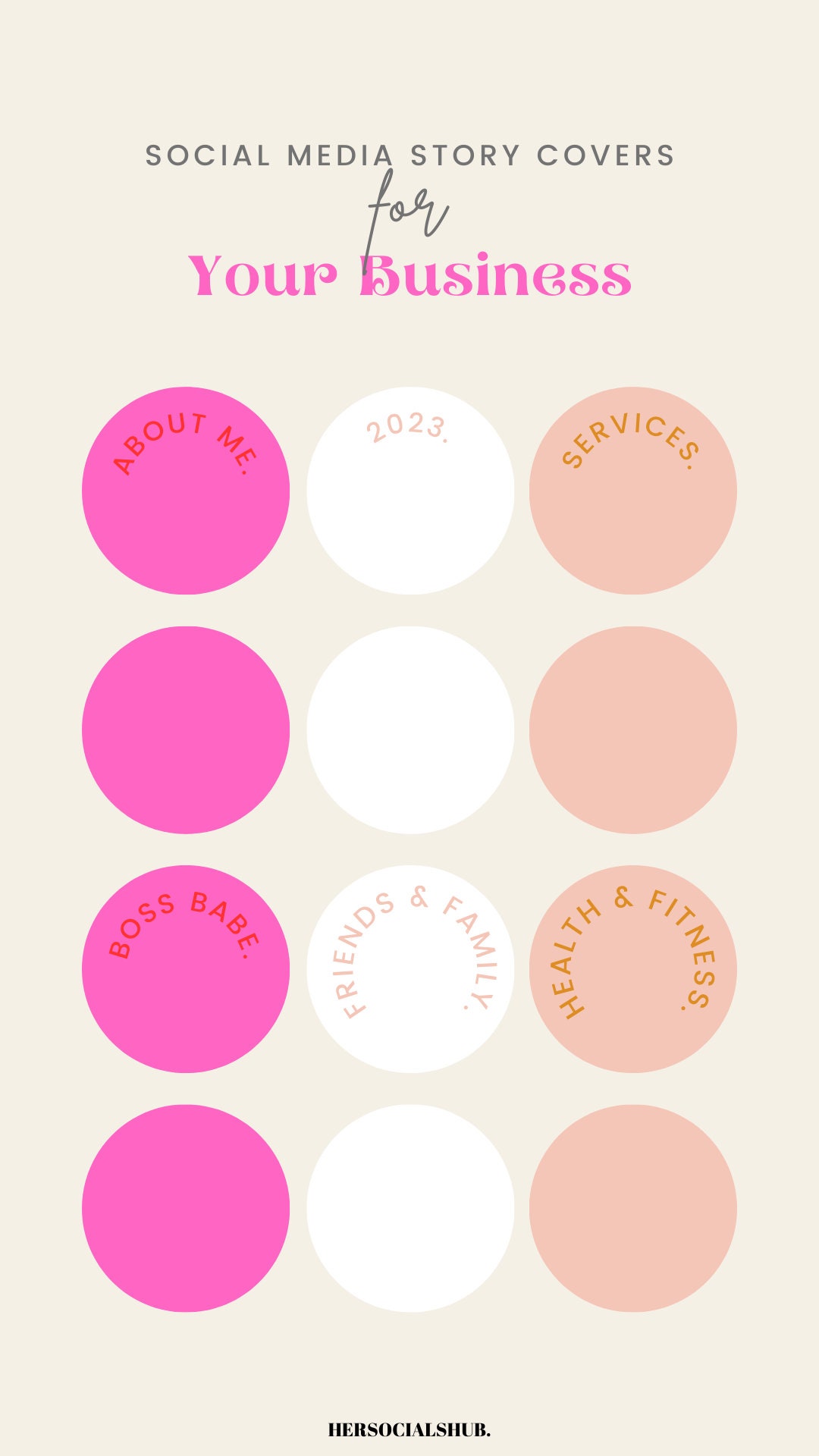 Downloadable HER SOCIALS HUB Social Media Story Covers. - Etsy