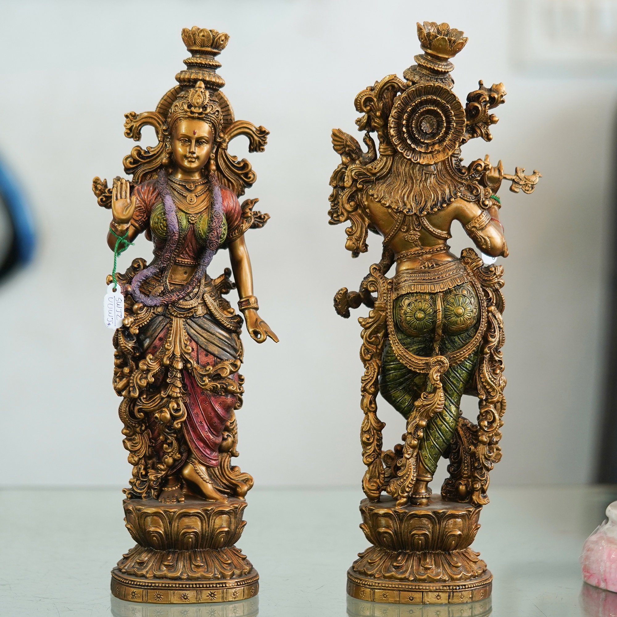 Resin Radha Krishna Statue Divine Love Sculpture Hindu Elegant Resin ...