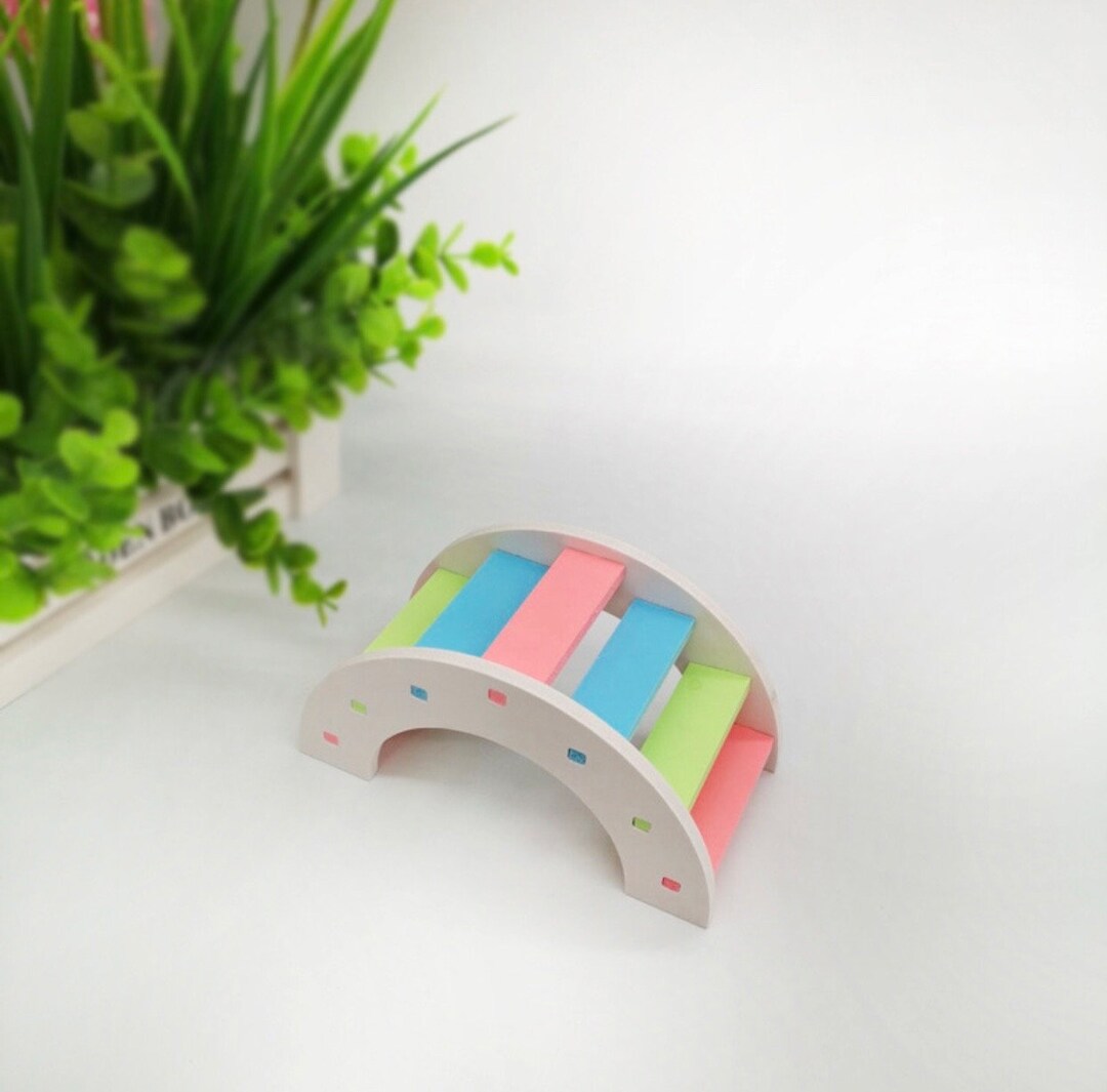 Handcrafted Rainbow Hamster/quail Mini Stairs: Cozy Pet Retreat - Etsy