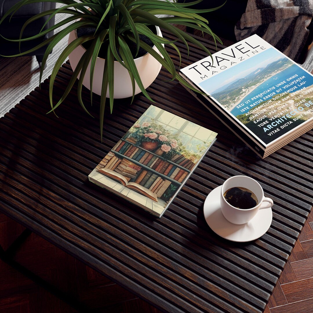 Library Window With Sunny Glow Design Journal Notebook, Hardcover or ...