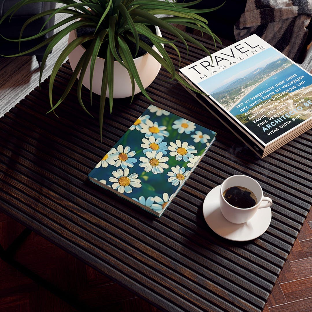 Meadow of Daisies in Spring Air Design Journal Notebook, Hardcover or ...