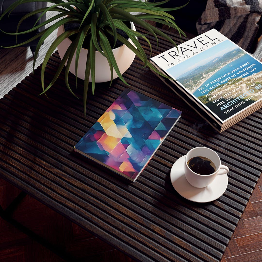 Prism Pattern in Bold Kaleidoscope Design Journal Notebook, Hardcover ...