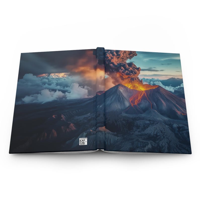 Volcano Eruption at Golden Hour Design Journal Notebook, Hardcover or ...