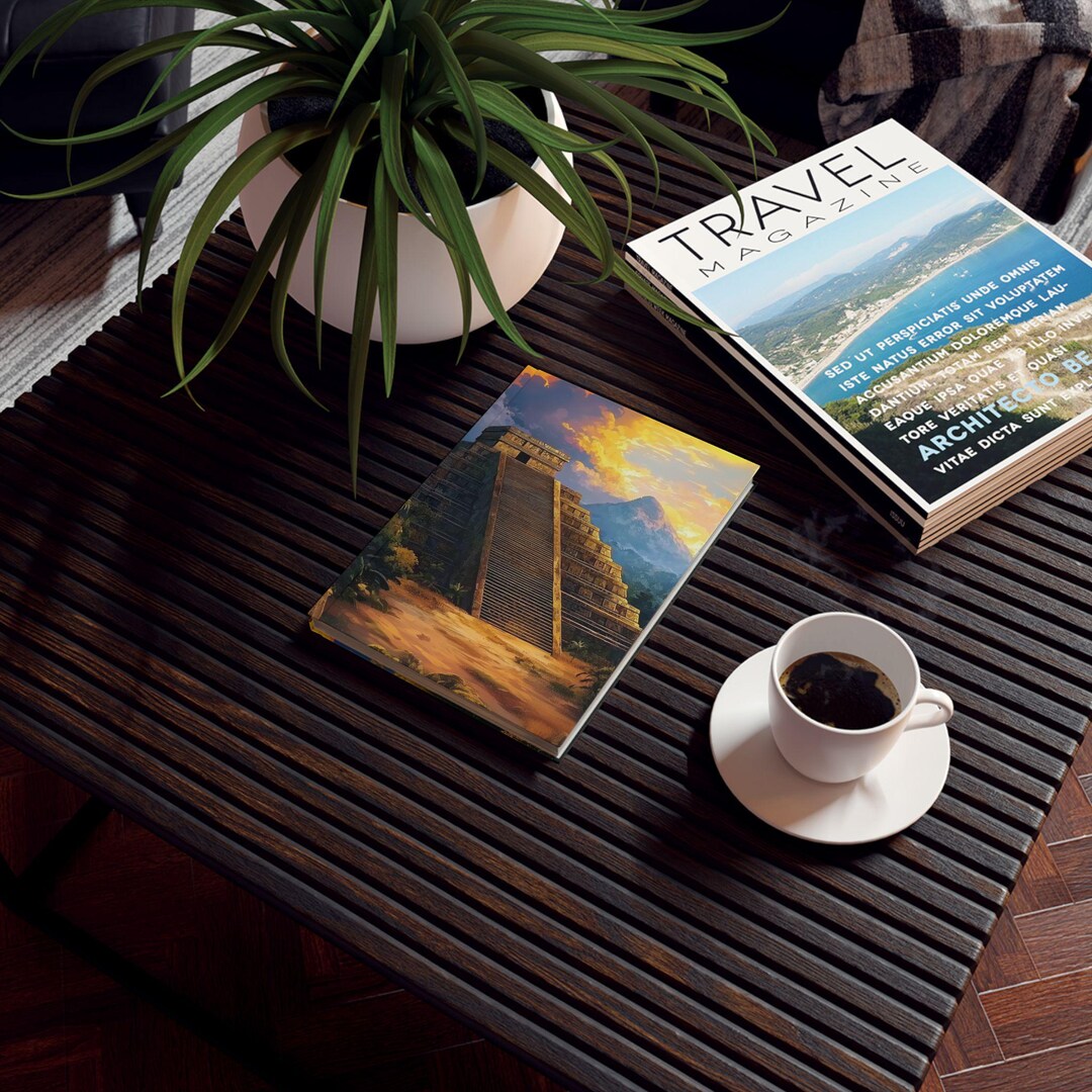 Mayan Temple at Sunset in Jungle Design Journal Notebook, Hardcover or ...