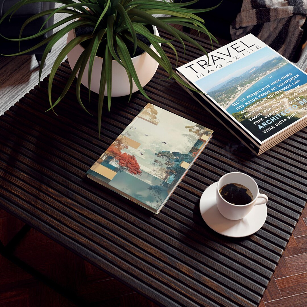 Floating Houses in Autumn Mist Design Journal Notebook, Hardcover or Spiral, Lined Writing ...