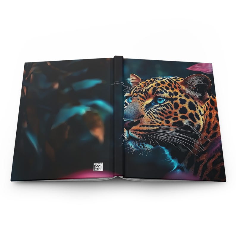 Leopard in Midnight Jungle Design Journal Notebook, Hardcover or Spiral ...