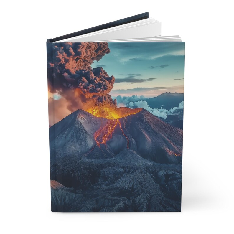 Volcano Eruption at Golden Hour Design Journal Notebook, Hardcover or ...