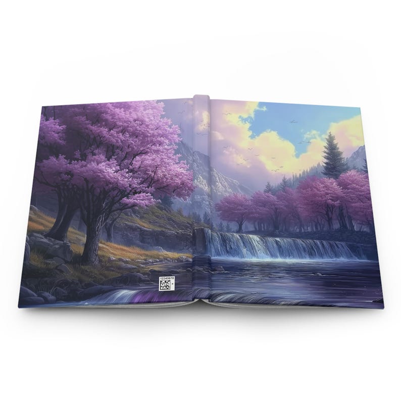 Lavender Falls in Twilight Mist Design Journal Notebook, Hardcover or Spiral, Lined Writing ...