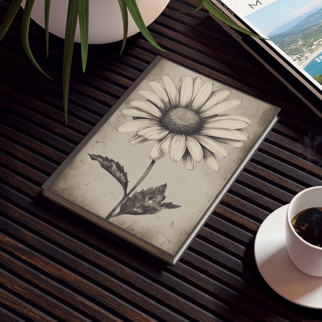 Luxury Journal - Simplistic Sunflower Design - Matte Hardcover Journal ...