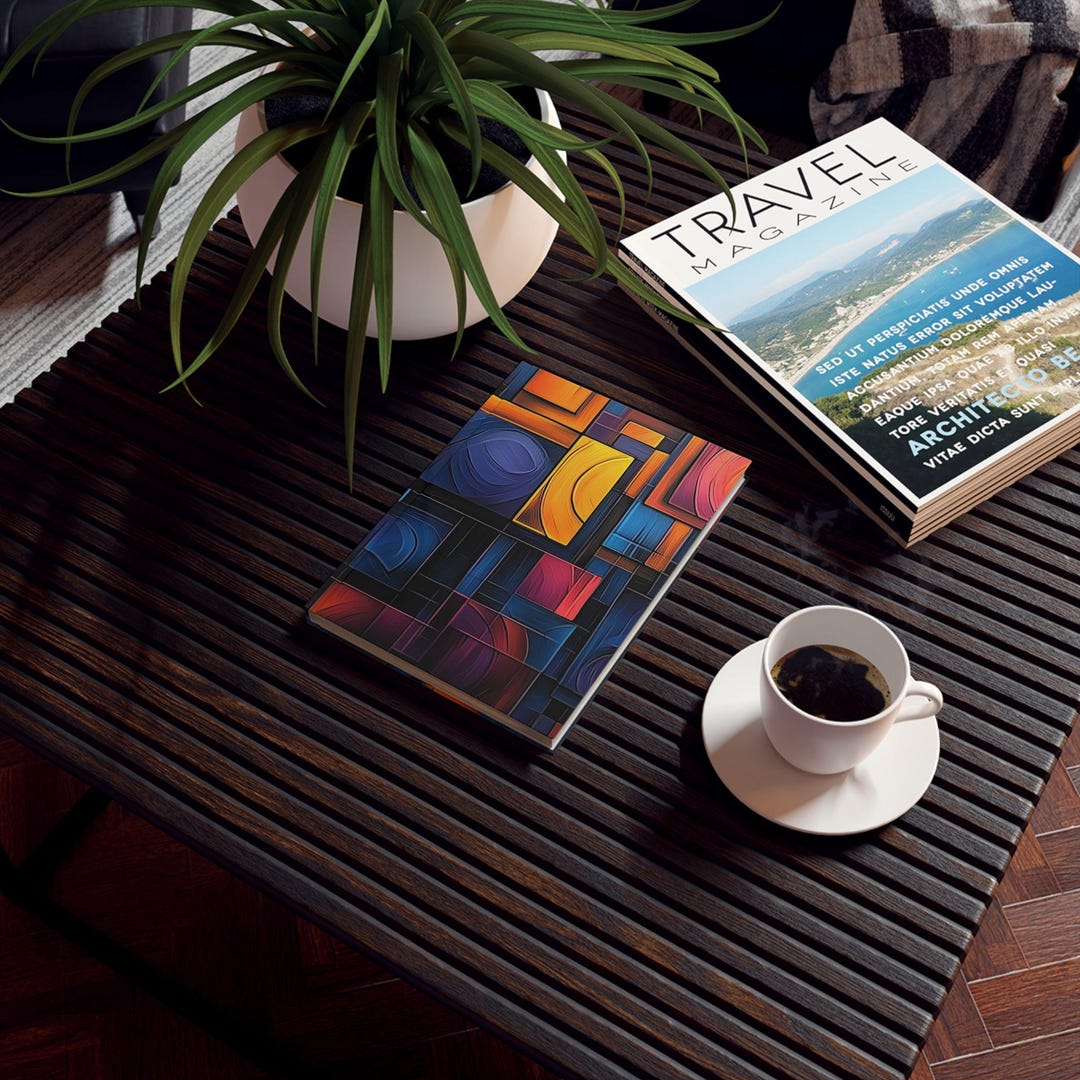 Abstract Cubes in Vivid Colors Design Journal Notebook, Hardcover or ...