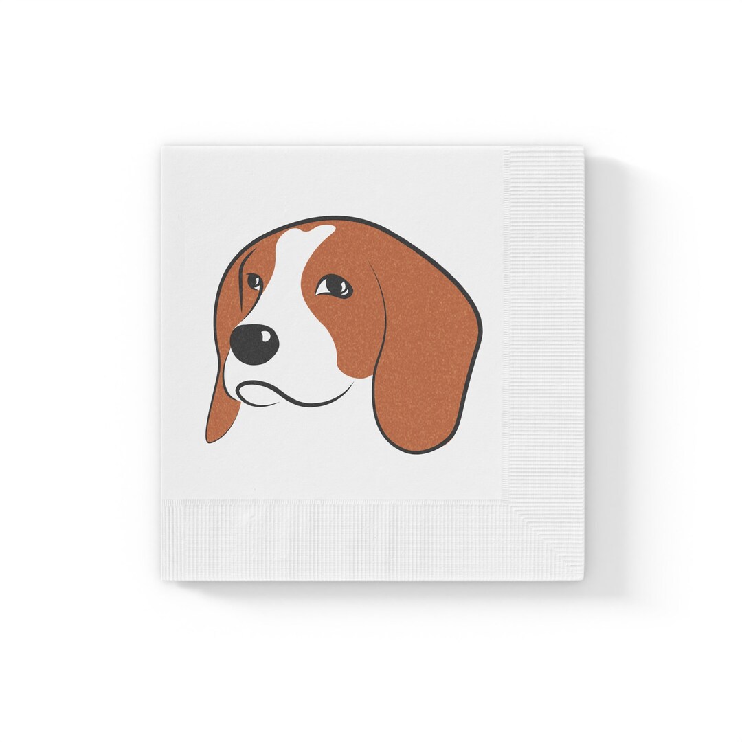 Beagle Face White Coined Napkins - Etsy