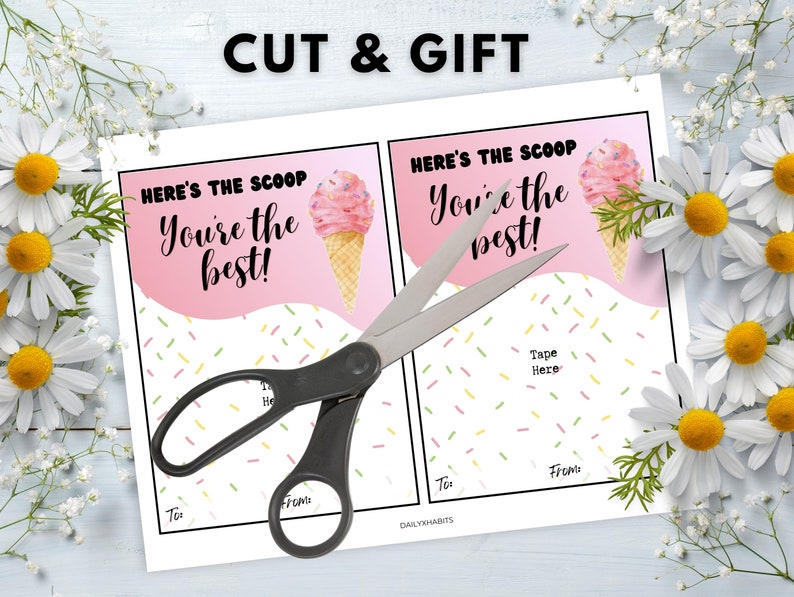 Teacher Appreciation Gift Card Holder, Ice Cream Theme Here's the Scoop ...