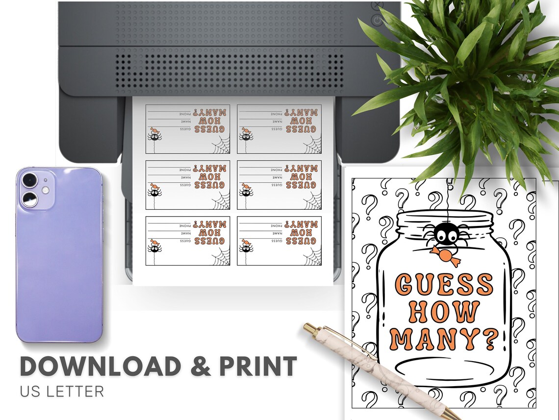 Guess How Many Halloween Candy Printable, Halloween Party Raffle Game ...