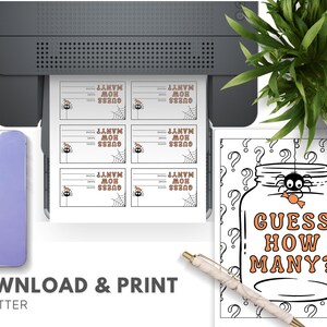 Guess How Many Halloween Candy Printable, Halloween Party Raffle Game ...