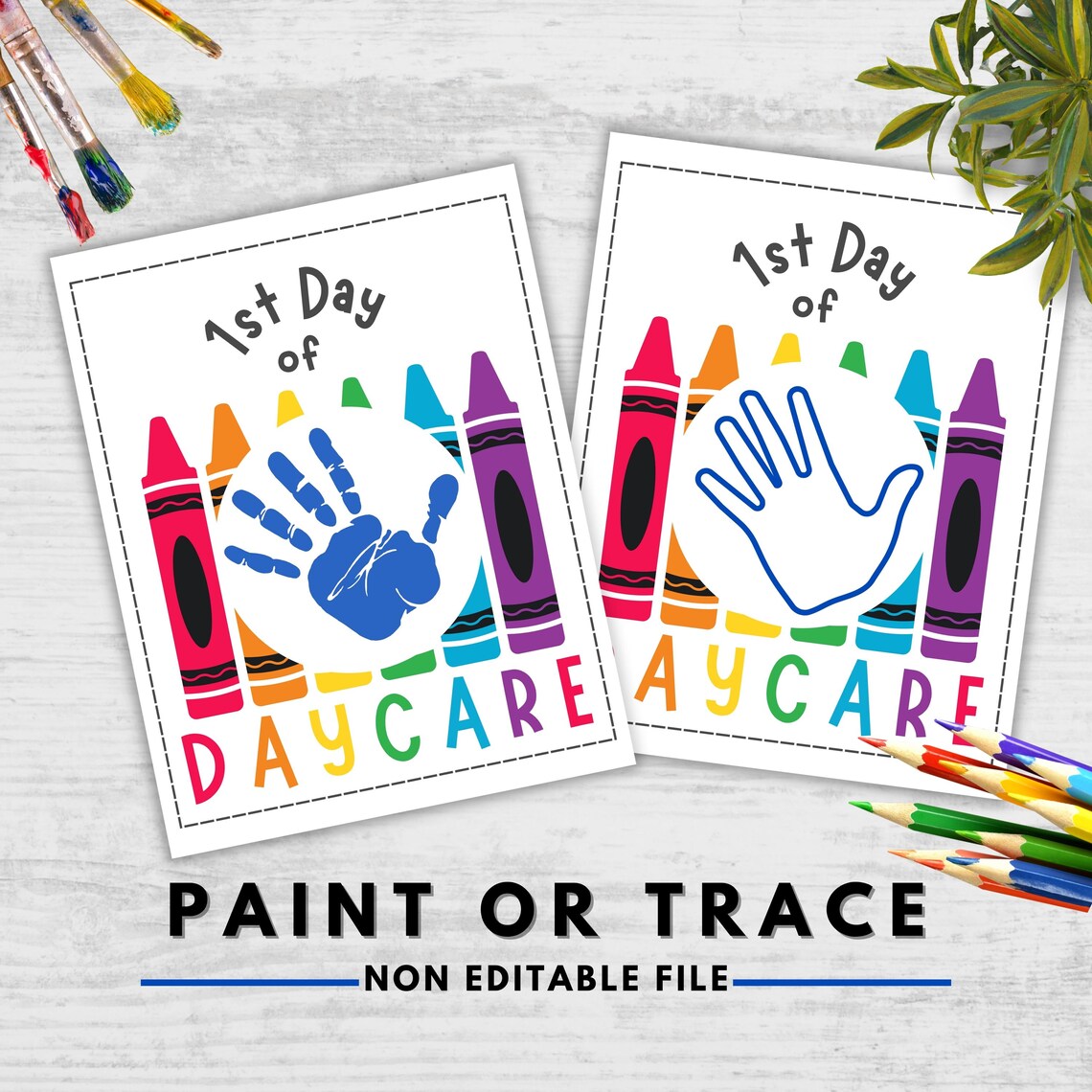 First Day of Daycare Handprint Activity, Daycare Teacher Craft ...