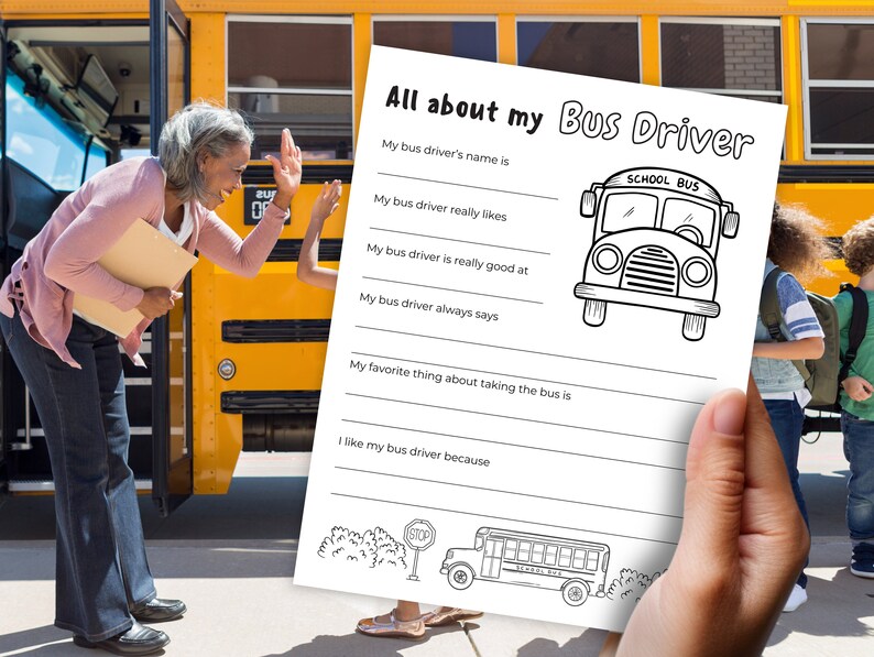 School Bus Driver Appreciation Printable, All About My Bus Driver ...