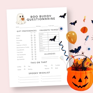 Boo Buddy Questionnaire Printable, All About Coworker, Favorite Things ...