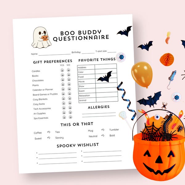 Boo Basket Questionnaire - Etsy