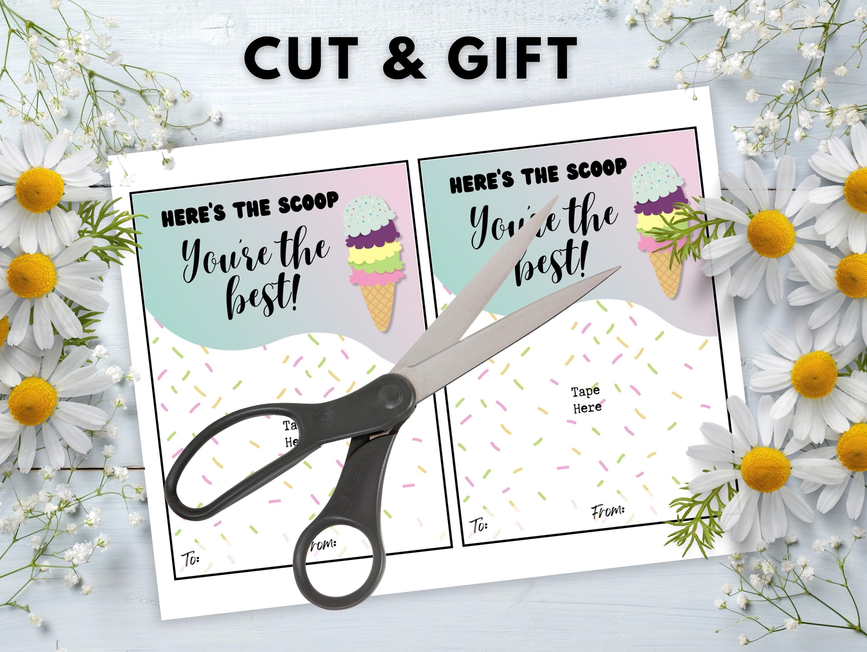 Ice Cream Gift Card Holder Here's the Scoop Celebration - Etsy