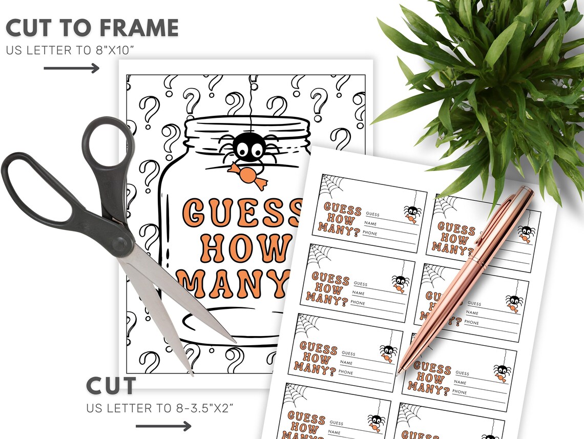 Guess How Many Halloween Candy Printable, Halloween Party Raffle Game ...