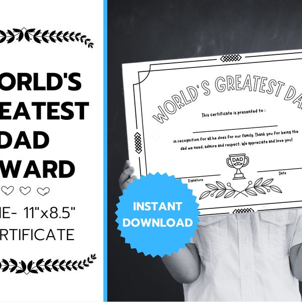 Father Day Certificate - Etsy