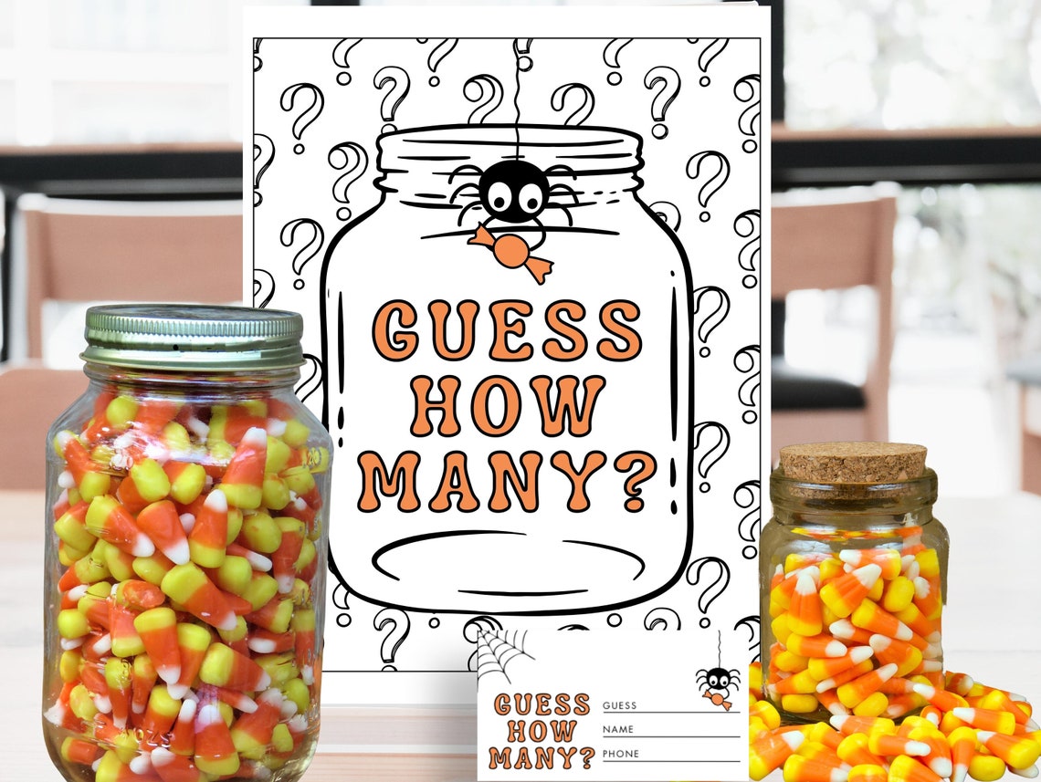 Guess How Many Halloween Candy Printable, Halloween Party Raffle Game ...