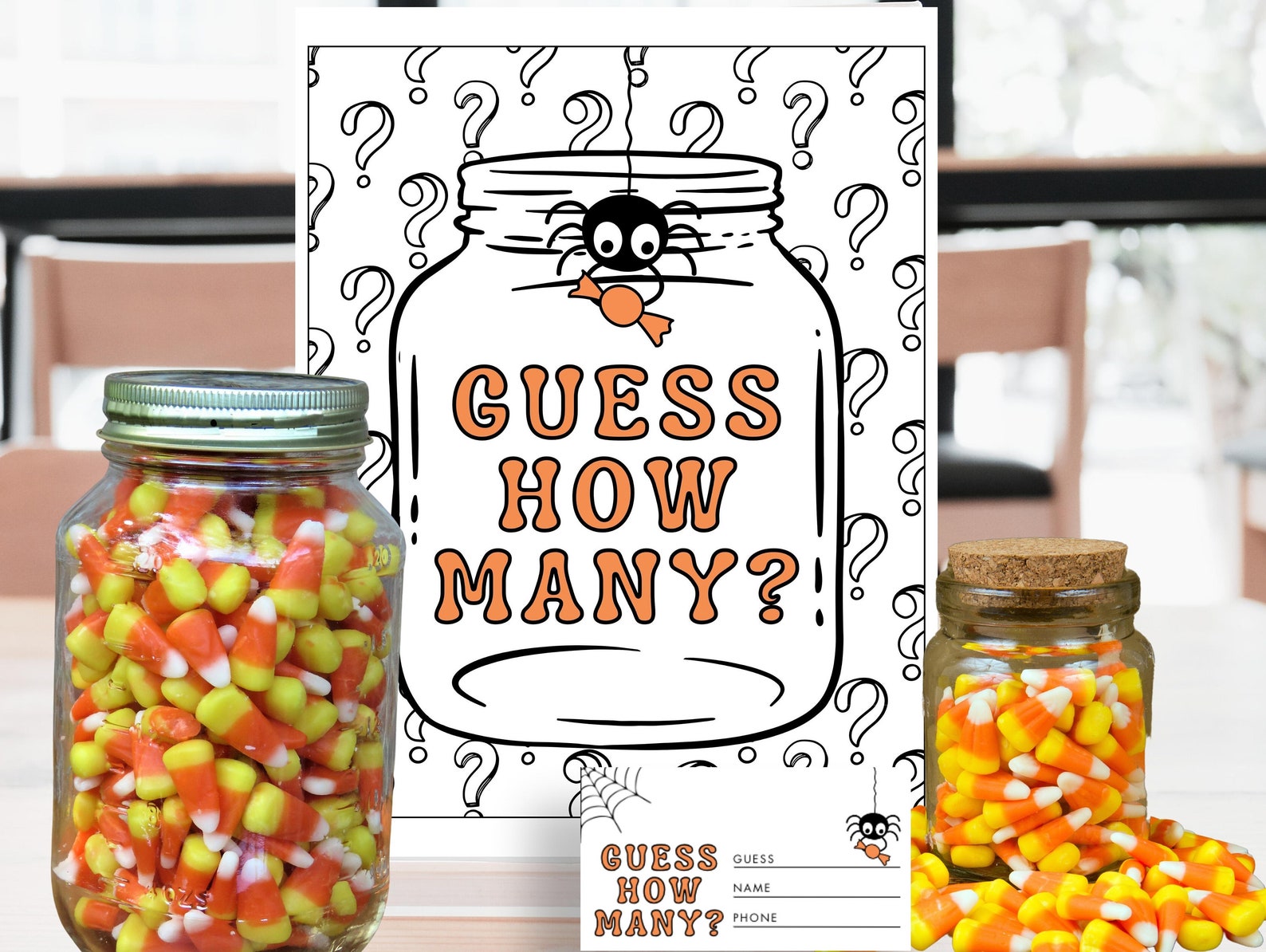 Guess How Many Halloween Candy Printable, Halloween Party Raffle Game ...