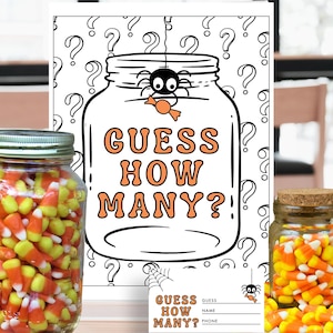 Guess How Many Halloween Candy Printable, Halloween Party Raffle Game ...