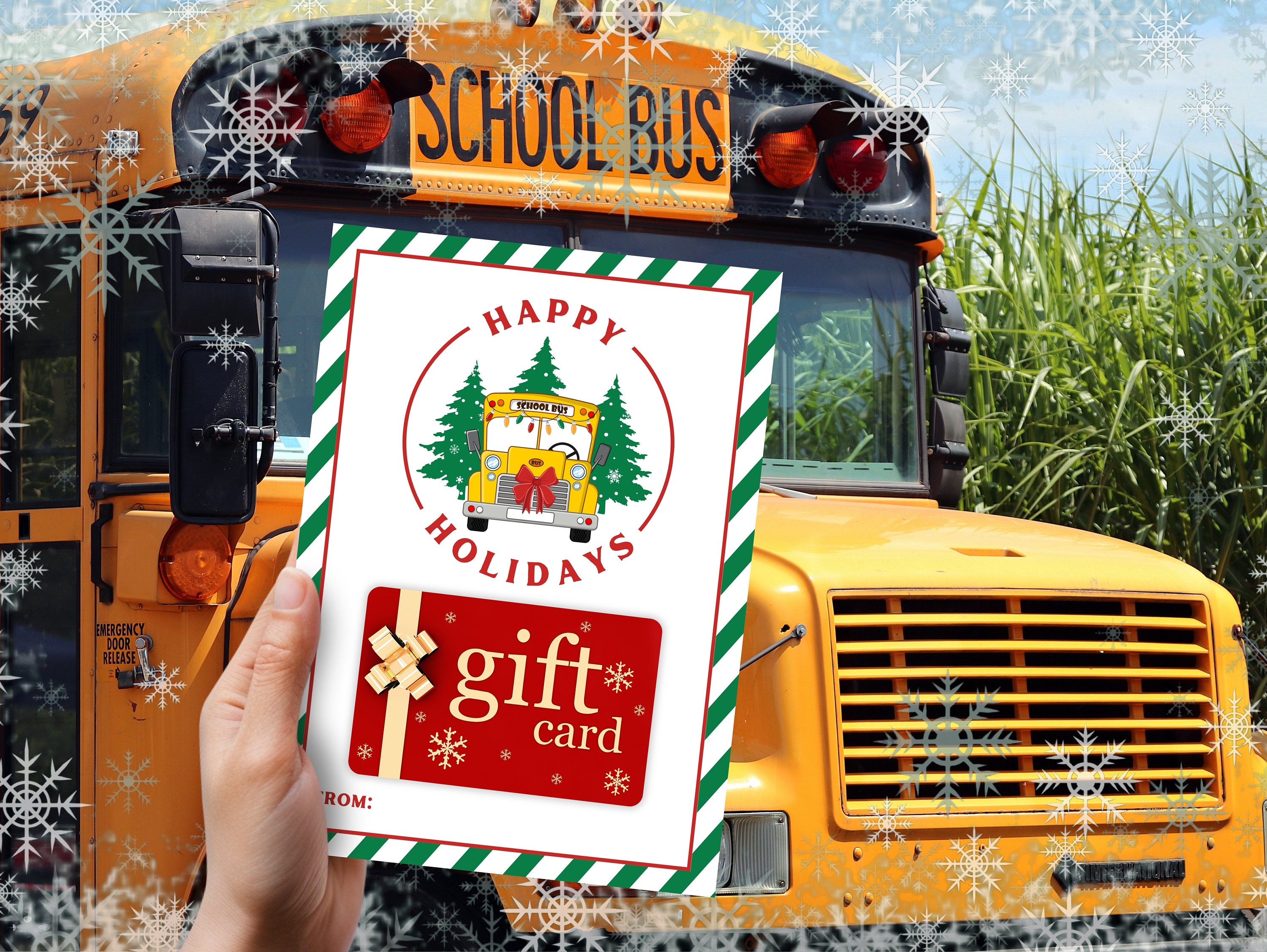 School Bus Driver Holiday Card Printable School Driver - Etsy