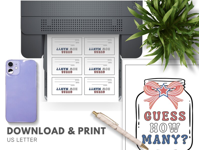 Guess How Many July 4 Activity Printable, Independence Party Raffle ...