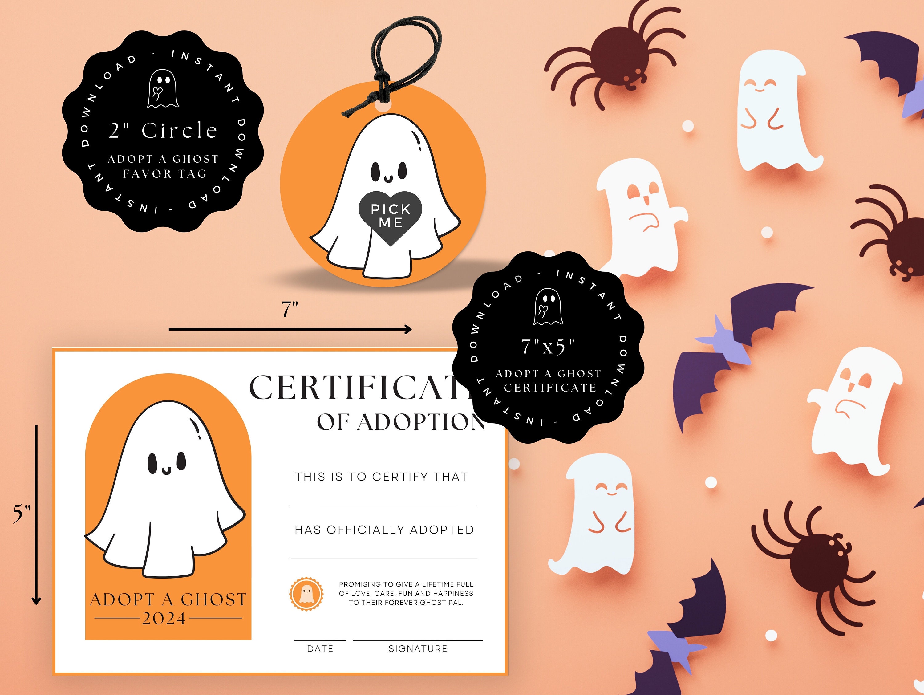 Adopt A Ghost Certificate and Sign Printable, Spooky Fun Happy ...