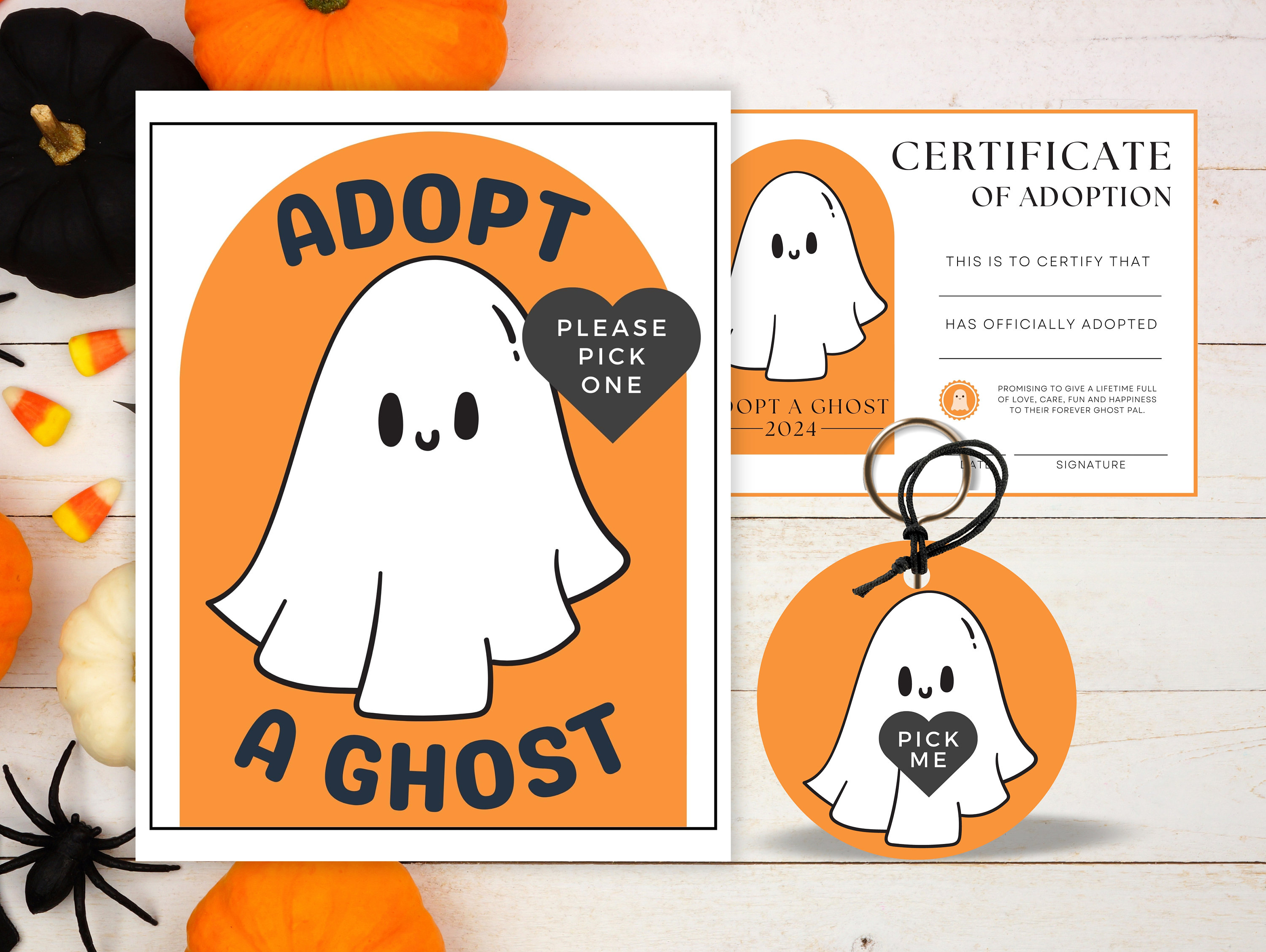 Adopt A Ghost Certificate and Sign Printable, Spooky Fun Happy ...