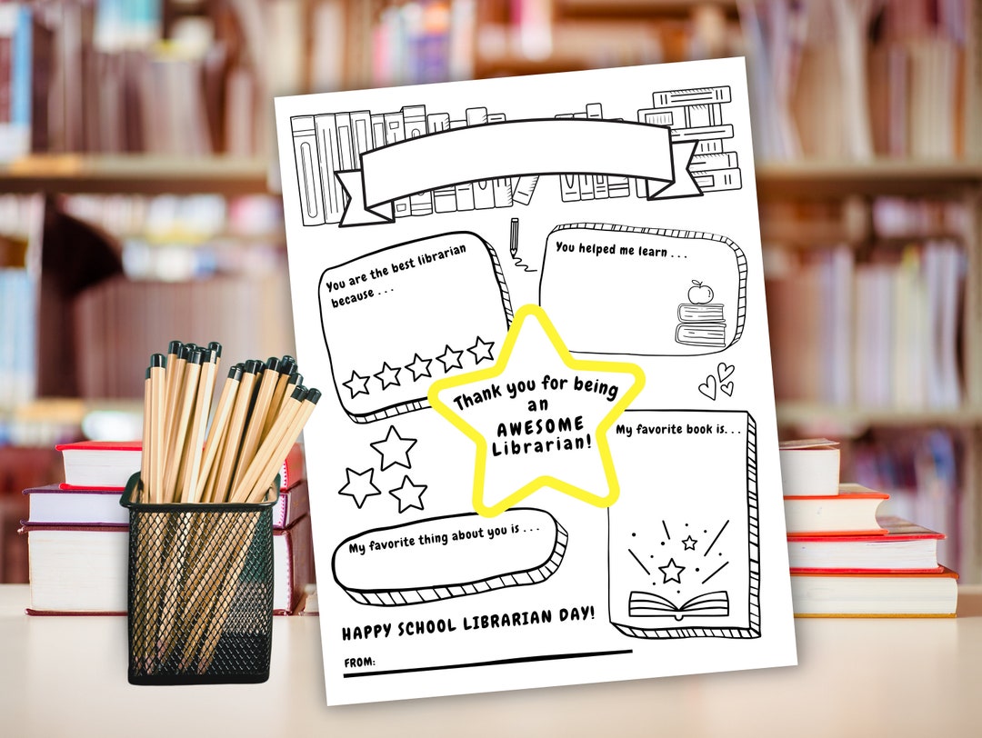 School Librarian Thank You Sign Printable, Library Appreciation Week ...