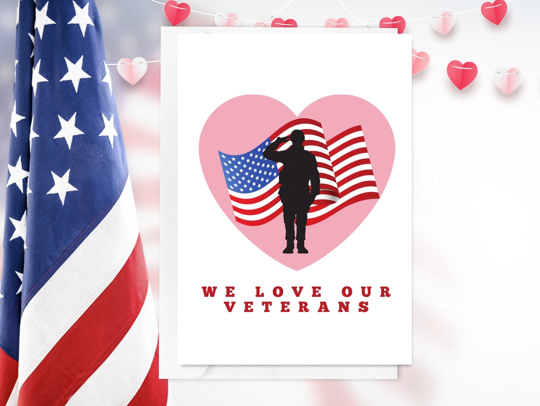 Valentine's Day Card for US Veterans, Printable V Day Thank You for ...