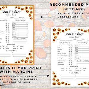 Boo Basket Favorite Things Survey, Printable Boo Buddy Form, Halloween ...