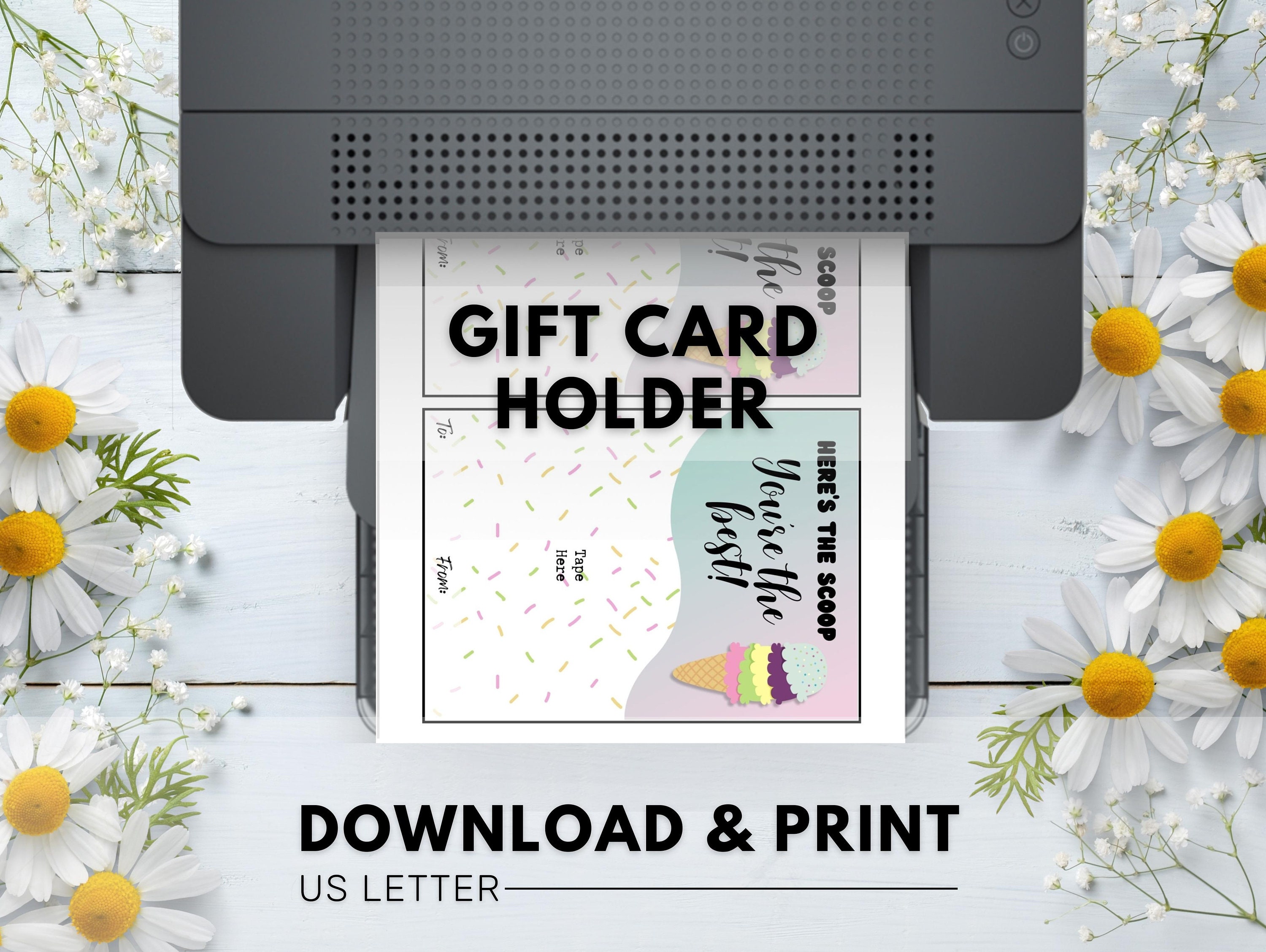 Ice Cream Gift Card Holder Here's the Scoop Celebration - Etsy