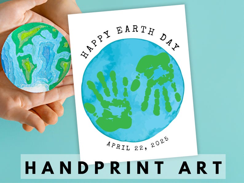 Printable Earth Day Handprint Activity for Toddlers, April 22nd Craft ...
