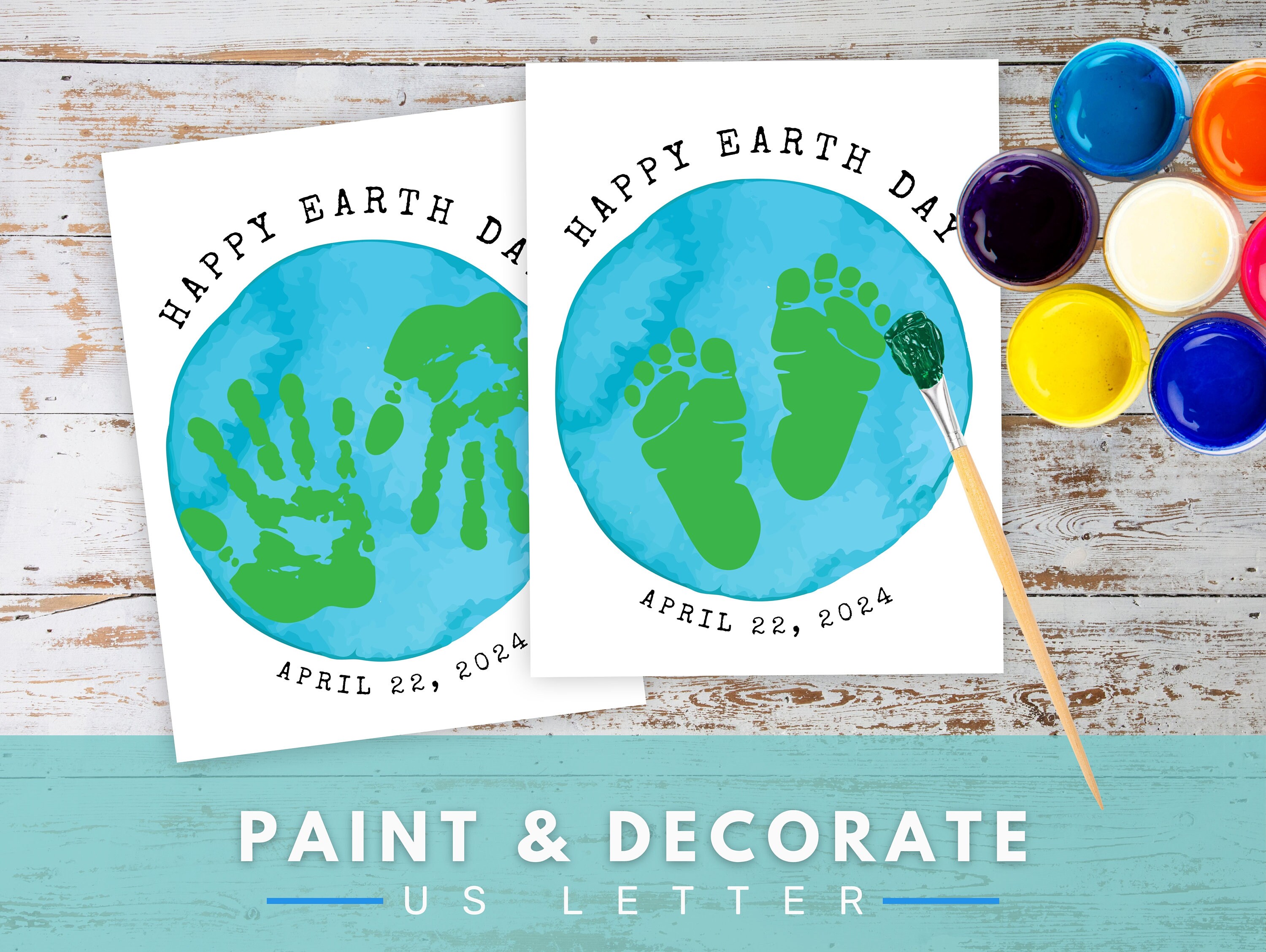 Printable Earth Day Handprint Activity for Toddlers, April 22nd Craft ...