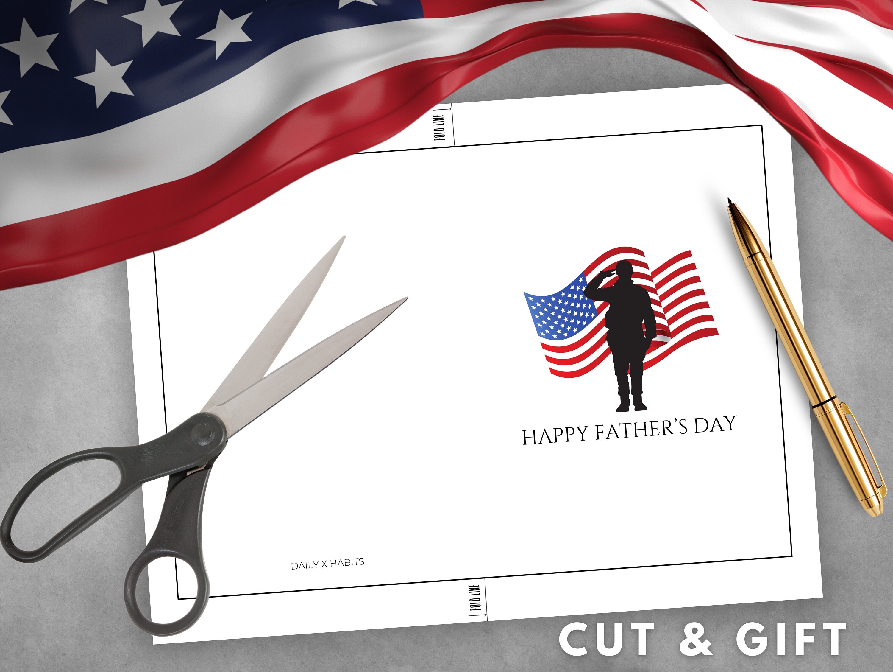 Military Dad Happy Father's Day Card From Kids or Spouse, Printable US ...